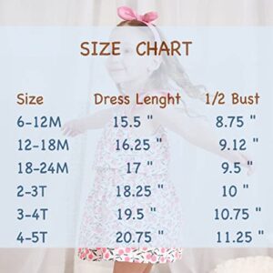 Sosomi Baby Blue Dress Sleeveless Baby Dress 12-18 Months Baby Girl Dress Summer Butterfly Dresses for Baby Girl Kid Floral Sundress Baby Girls' Dresses Flower Print Royal Blue Toddler Dress