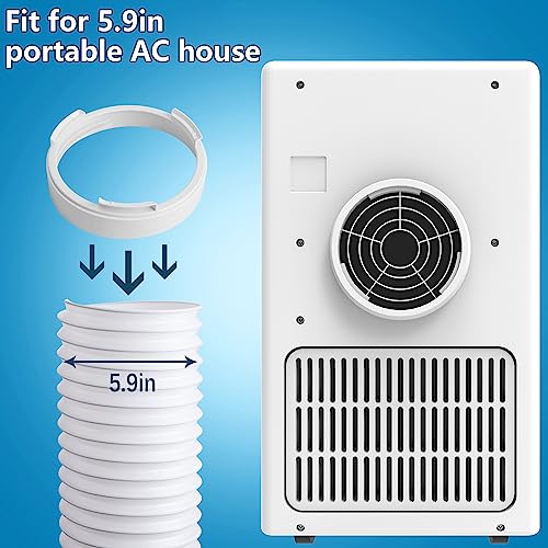 DECOHS 5.9 Inch Portable Air Conditioner Exhaust Hose Coupler Mobile Air Conditioning Accessories for AC Exhaust hose coupler Extension (White Circular)