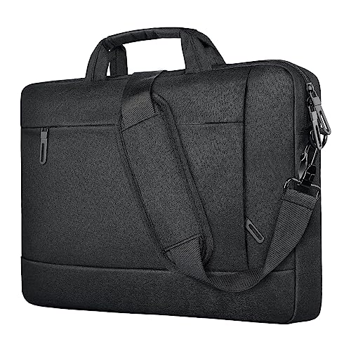 Laptop Bag 15.6 inch, Briefcase, Upgraded Durable Business Briefcase Gifts for Men Women, Waterproof Material Laptop Carry Case Classic Slim Mens Briefcase Messenger Bag for Notebook MacBook, Black