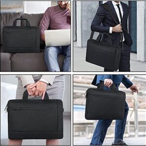 Laptop Bag 15.6 inch, Briefcase, Upgraded Durable Business Briefcase Gifts for Men Women, Waterproof Material Laptop Carry Case Classic Slim Mens Briefcase Messenger Bag for Notebook MacBook, Black