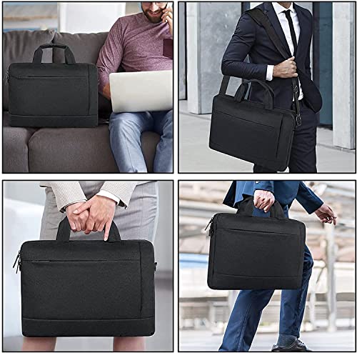 Laptop Bag 15.6 inch, Briefcase, Upgraded Durable Business Briefcase Gifts for Men Women, Waterproof Material Laptop Carry Case Classic Slim Mens Briefcase Messenger Bag for Notebook MacBook, Black