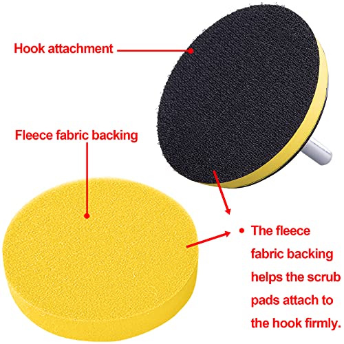 SIQUK 16 Pieces 3 Inch Buffing Pads Foam Polishing Pad Kit Polisher Pads Bonnets Wax Buffer Polish Pads Car Buffer Attachment for Drill