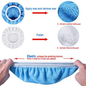 SIQUK 16 Pieces 3 Inch Buffing Pads Foam Polishing Pad Kit Polisher Pads Bonnets Wax Buffer Polish Pads Car Buffer Attachment for Drill