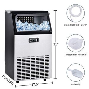 Ice Makers Countertop,Commercial Ice Maker,Ice Maker,Countertop Ice Maker,100LBS, Auto-Clean Built-in Automatic Water Inlet with Scoop 2-7 Days delivery Shipped from US Warehouse