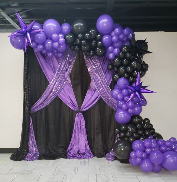 Zee Party Supply Purple Black Balloons Garland Arch 122 PCS Different Sizes 18 12 5 Inch for Gender Reveal Baby Shower Birthday Party Wedding Party Decoration