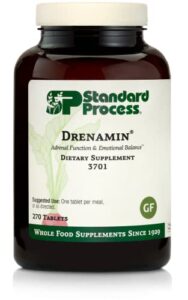 standard process drenamin - whole food antioxidant, adrenal support and immune support with shitake, alfalfa, rice bran, riboflavin, calcium lactate, choline - 270 tablets