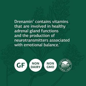 Standard Process Drenamin - Whole Food Antioxidant, Adrenal Support and Immune Support with Shitake, Alfalfa, Rice Bran, Riboflavin, Calcium Lactate, Choline - 270 Tablets