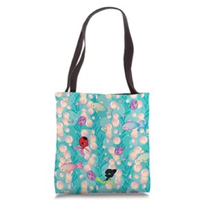 miraculous ladybug aqua summer swim with the kwamis tote bag