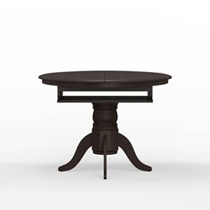 Glenwillow Home Single Pedestal Butterfly Leaf Dining Table with Self-Storing Leaf in Dark Walnut