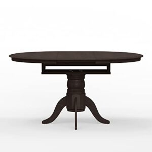 Glenwillow Home Single Pedestal Butterfly Leaf Dining Table with Self-Storing Leaf in Dark Walnut