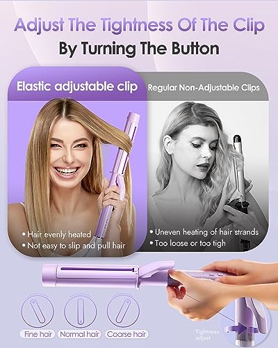 NOVUS 1.5 Inch Curling Wand, Adjustable Tightness Curling Iron, Negative Ions Hair Curler, Large Barrel Curling Iron, Dual Voltage Bionic Curling Iron, Curling Iron for Long Hair, Hair Curlers Iron