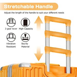 AnyZip Carry On Luggage Aluminium Frame Suitcase PC ABS Hard Shell TSA Lock No Zipper 20In Orange