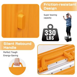 AnyZip Carry On Luggage Aluminium Frame Suitcase PC ABS Hard Shell TSA Lock No Zipper 20In Orange