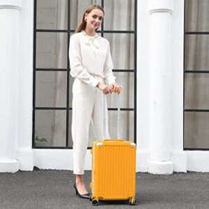 AnyZip Carry On Luggage Aluminium Frame Suitcase PC ABS Hard Shell TSA Lock No Zipper 20In Orange