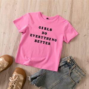 BINTEHGS Aesthetic Cute Baby Tees for Teen Girls Letter Graphic Print Crop Top Y2k Cropped Tee for Women Short Sleeve T Shirt (Pink,M,Medium)