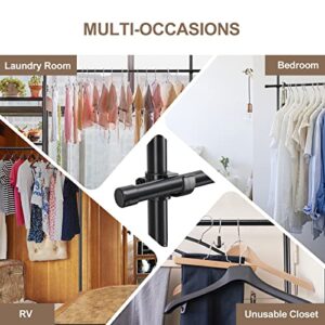 Closet Organizer Clothes Rack, Heavy Duty 2-Tier Adjustable Free Standing Laundry Drying Garment Rack, Floor to Ceiling Clothing Hanger Tension Rod Closet System Wardrobe Storage Matt Black