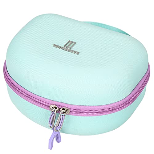 Tourmate Hard Travel Case for Riwbox CT-7 / CT-7S Cat Ear LED Light Kids Wireless Headphones, Protective Carrying Storage Bag (Purple&Green)