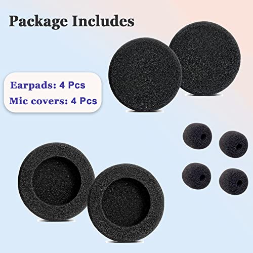 Plantronics Headset Ear Cushions Replacement Foam Ear Pads for Plantronics HW251N HW261N HW510 HW520 Blackwire C320 3210 3220 3320 Jabra PRO 920 Biz 2300 GN2000 Headphones (4 Pack)