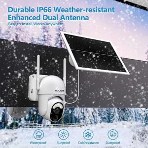 SOLIOM 3G/4G LTE Cellular Solar Security Cameras with SIM Card,Wireless Outdoor Battery Powered Camera Pan Tilt 355°View with 1080p Night Vision,No WiFi,Spotlight PIR Motion Sensor, S40