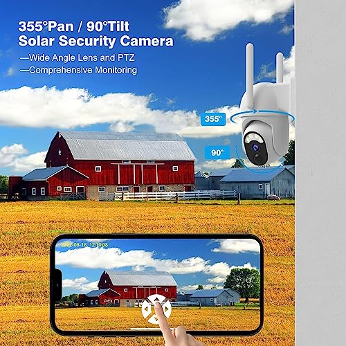 SOLIOM 3G/4G LTE Cellular Solar Security Cameras with SIM Card,Wireless Outdoor Battery Powered Camera Pan Tilt 355°View with 1080p Night Vision,No WiFi,Spotlight PIR Motion Sensor, S40