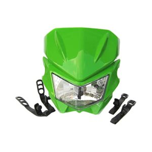 totmox motorcycle headlight fog light for car truck atv offroad suv driving work spot lamp 12v 35w vision headlight fit for klx 110 klx 150 klx 250 off road dirt pit bike motocross motorcycle, green