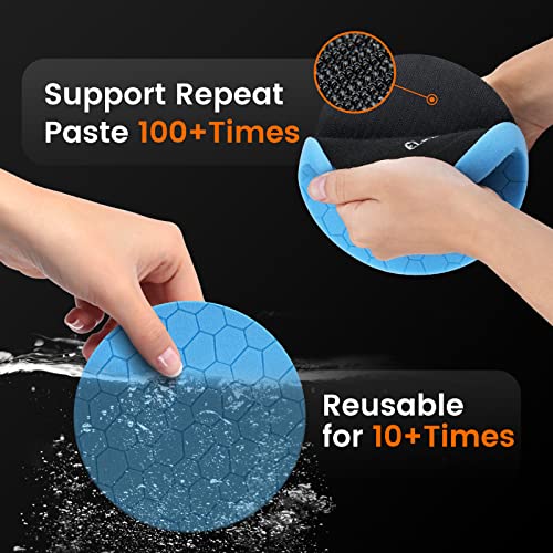 ETOOLAB 7Pcs 6.5 Inch Buffing Polishing Pad [Design for 6 Inch] 150mm Backing Plate Compound, 5 Sponge Pad & 2 Wool Grip Pads Buffing Sponge Pads for Car Buffer Polisher Compounding, Polishing,Waxing