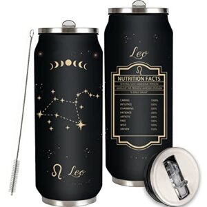 lqowaqz leo constellation tumbler birthday gifts for men women zodiac insulated mug gifts coffee sublimation mugs car cup 17 oz