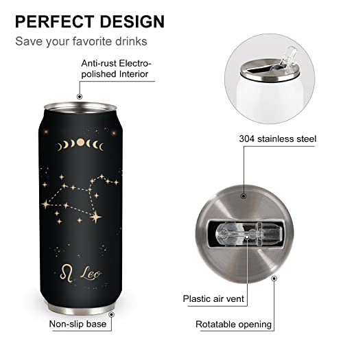 lqowaqz Leo Constellation Tumbler Birthday Gifts For Men Women Zodiac Insulated Mug Gifts Coffee Sublimation Mugs Car Cup 17 OZ