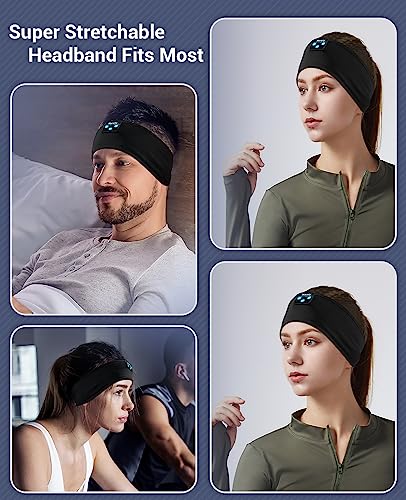 Navly Sleep Headphones, 10Hrs Sports Headband with Soft Cozy Earbuds Comfortable, Headphones Headband with Ultra-Thin HD Stereo Speakers Perfect for Workout,Running,Yoga,Travel