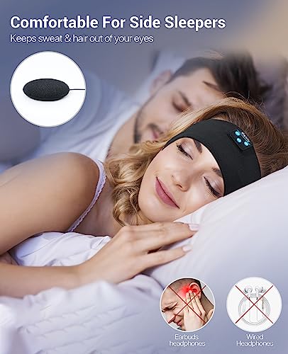 Navly Sleep Headphones, 10Hrs Sports Headband with Soft Cozy Earbuds Comfortable, Headphones Headband with Ultra-Thin HD Stereo Speakers Perfect for Workout,Running,Yoga,Travel