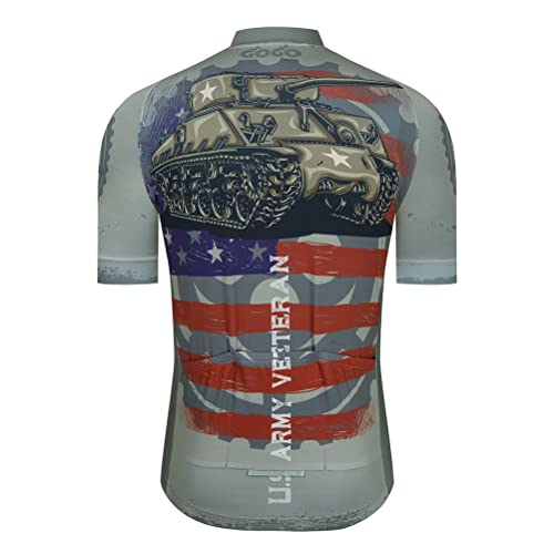 US Army Cycling Jersey Men, Short Sleeve Mountain Dirt Bike Shirt MTB Clothing Biking Gear Tops Riding Road Outfit BMX Clothes Bicycle Apparel Ciclismo Uniform XL