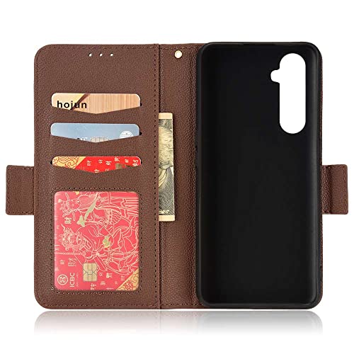 Diaobaolee Case Cover Compatible with Oppo Realme X50 Pro 5G,Leather Flip Case with Card Slot,Wallet Design,Magnetic Lock,Kick Stand,Leather Case for Oppo Realme X50 Pro 5G Brown