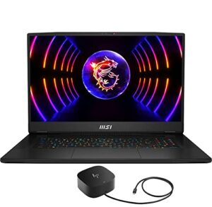 msi titan gt77hx gaming laptop (intel i9-13980hx 24-core, 64gb ddr5 3600mhz ram, 2x8tb pcie ssd (16tb), geforce rtx 4080, 17.3" 144hz 4k ultra hd (3840x2160), wifi, bluetooth, backlit kb, win 11 pro)