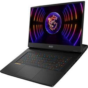 MSI Titan GT77HX Gaming Laptop (Intel i9-13980HX 24-Core, 64GB DDR5 3600MHz RAM, 2x8TB PCIe SSD (16TB), GeForce RTX 4080, 17.3" 144Hz 4K Ultra HD (3840x2160), WiFi, Bluetooth, Backlit KB, Win 11 Pro)