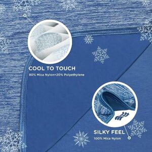 Codi Cooling Blanket for Hot Sleepers Throw XL Size, Cool Summer Lightweight Bed Blankets with Double Sided Cold Effect Blue 50x70