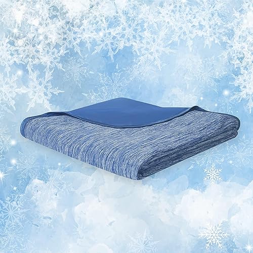 Codi Cooling Blanket for Hot Sleepers Throw XL Size, Cool Summer Lightweight Bed Blankets with Double Sided Cold Effect Blue 50x70