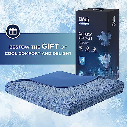 Codi Cooling Blanket for Hot Sleepers Throw XL Size, Cool Summer Lightweight Bed Blankets with Double Sided Cold Effect Blue 50x70