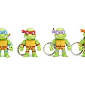 Teenage Mutant Ninja Turtles 2.5" 4-Pack Keychain Collectible Die-Cast Figure, Toys for Kids and Adults