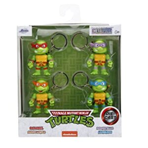 Teenage Mutant Ninja Turtles 2.5" 4-Pack Keychain Collectible Die-Cast Figure, Toys for Kids and Adults