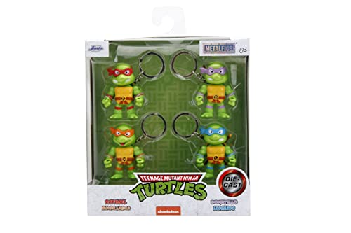 Teenage Mutant Ninja Turtles 2.5" 4-Pack Keychain Collectible Die-Cast Figure, Toys for Kids and Adults