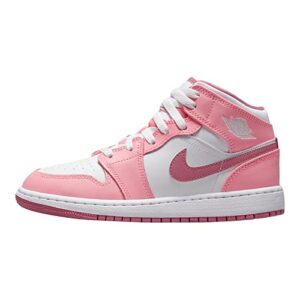 nike jordan youth air 1 mid (gs) coral chalk/desert berry-whitek dq8423-616 7y