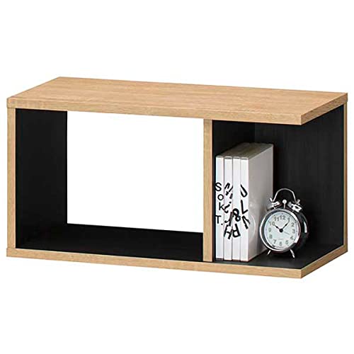 Otlsh Open Bookcase, Organizing Shelf, Desktop Bookshelf, Natural+Black