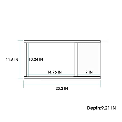 Otlsh Open Bookcase, Organizing Shelf, Desktop Bookshelf, Natural+Black