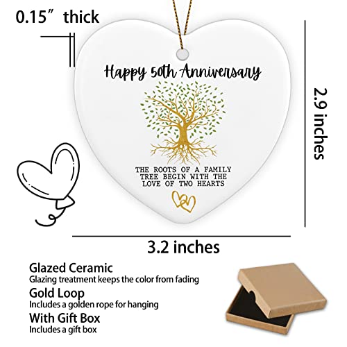 50th Anniversary Marriage Gifts for Couple Happy 50th Anniversary Ornament Keepsake Sign Heart Plaque Anniversary Romantic Couple Wedding Engagement Gifts for Her Him Wife Husband