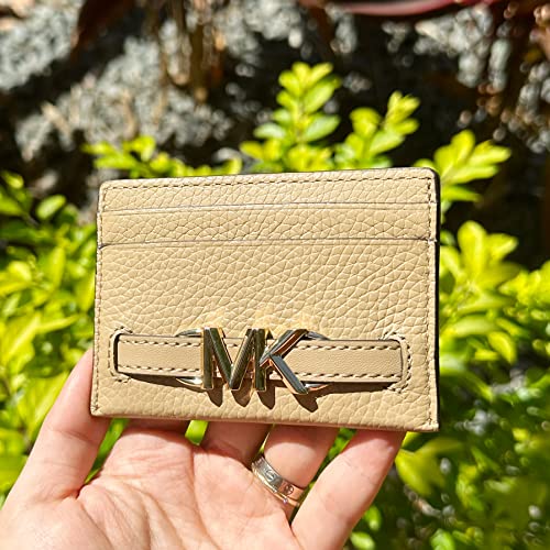 Michael Kors Reed Large Card Holder Wallet MK Signature Logo Leather (Camel)