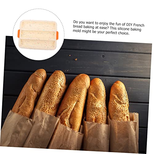 HONMEET Bread Mold French Bread Loaf Hot Dogs Bun Cookie Oven Bread Baking Tray Baguettes Perforated Pan Kitchen Cooking Tray French Bread Mould Silicone Bread Baking Mold Perforation Pan