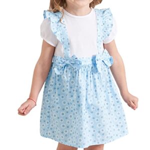 sosomi toddler summer dress cotton one-piece blue toddler dress 3t toddler girl dress cute floral print blue dress for toddle girls ruffle girls' dresses little girl dress cute girls dresses