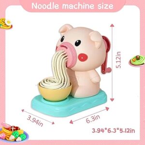 Dough Toys for Kids,GUFUL 43 Pcs Color Dough Piggy Noodle Machine and Ice Cream Maker Kitchen Creations Playset with 24 Cans Dough Birthday for 2-8 Year Old Girls Boys Kids Toddlers