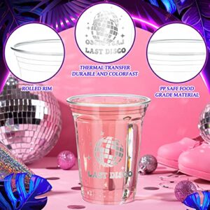 Geyee 48 Pack Disco Disposable Party Cups, 16oz Disco Party Supplies Disco Ball Disposable Plastic Cup 70s 80s 90s Disco Party Hot and Cold Drinks for Cups Bachelorette Wedding Party Picnic Supplies