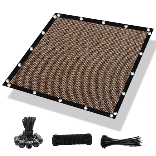 Amagenix Sun Shade Cloth Privacy Screen with Grommets 90% Sunblock Shade, Pergola Replacement Shade Cover Canopy for Outdoor Patio Garden, 6' x 10', Mocha